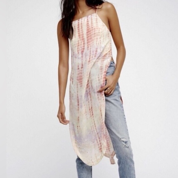 Free People | Tops | Free People Remember When Maxi Top Tunic Dress Tie ...